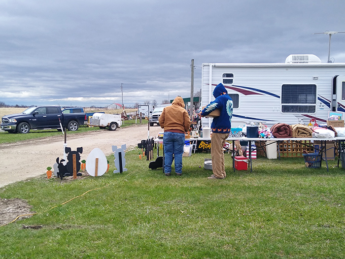 Howdy, partner! These flea market cowboys are on the hunt for the next big score. Will it be a rustic sign or a pair of well-worn boots?