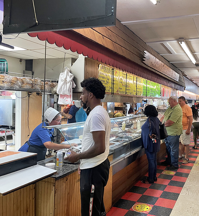 Hungry shoppers unite! This bustling food counter serves up comfort classics faster than you can say "bargain hunting builds an appetite."