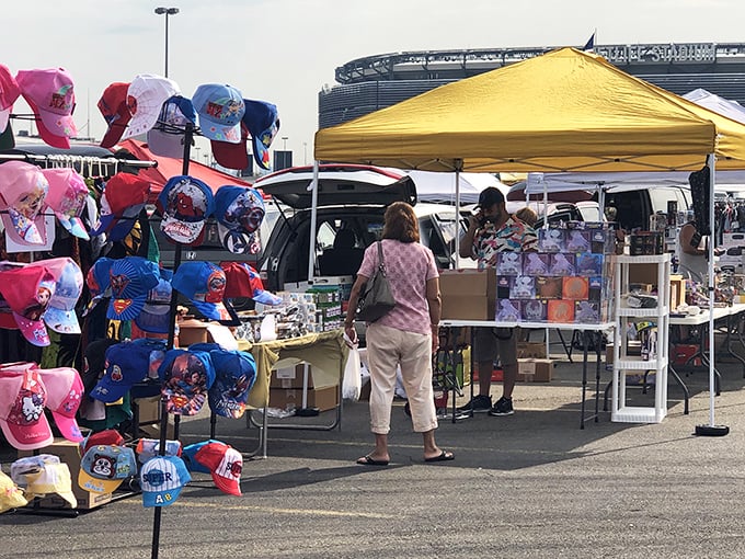 Hats off to these flea market fashionistas! With a selection like this, you could dress like everyone from Sinatra to Bieber in one shopping spree.