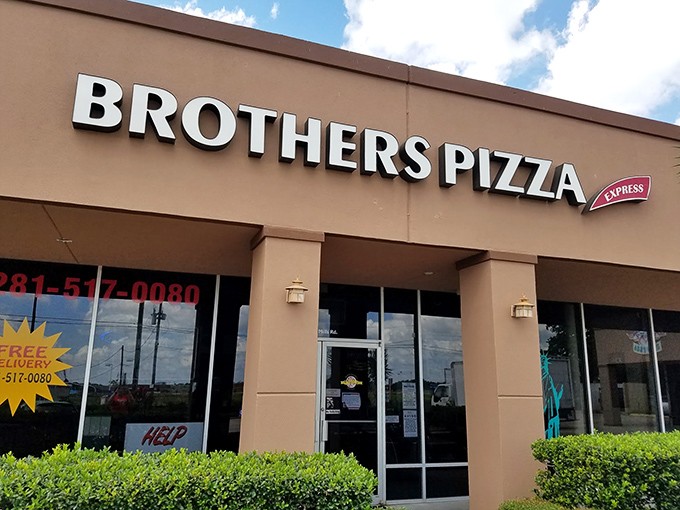 Brother's Pizza Express: Where the decor whispers but the flavors shout. This Houston hideaway proves looks can be deceiving.