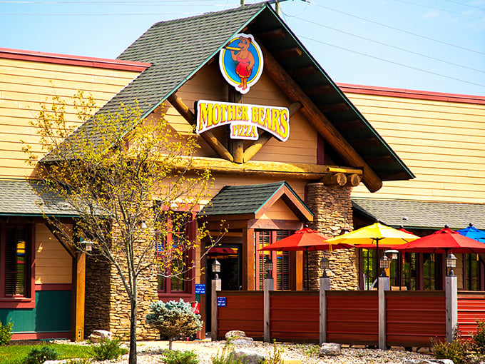 Mother Bear's: Where rustic charm meets college-town cool. This log cabin of pizza dreams is serving up slices of nostalgia and innovation.