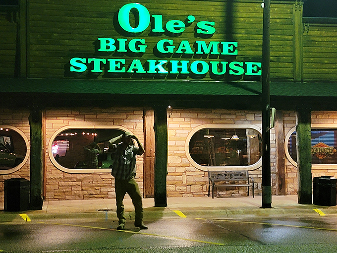 Ole's Big Game Steakhouse: Where the Wild West meets wild appetites. It's like dining in a Wes Anderson film, if Wes Anderson was really into taxidermy and T-bones.