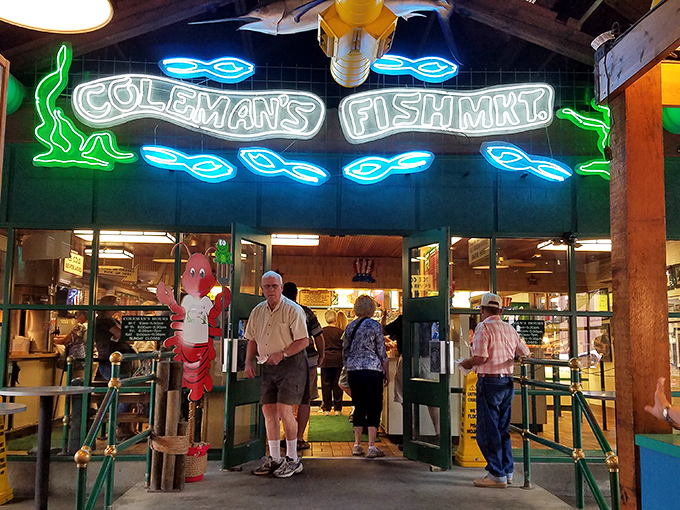 Step right up to Coleman's Fish Market! It's part aquarium, part diner, and all delicious. The catch of the day is always a winner here.
