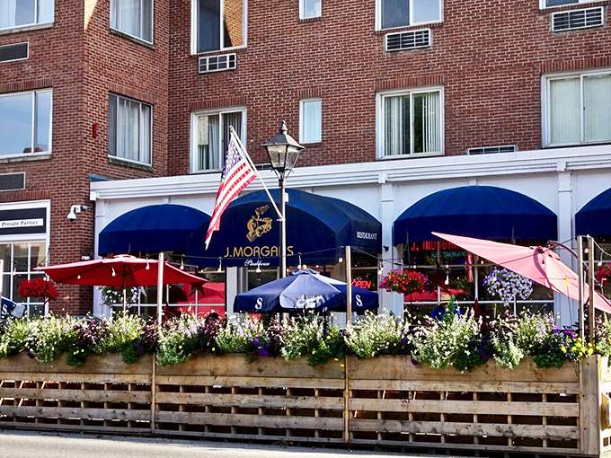 Flower boxes and flavor explosions! J Morgan's outdoor seating is the perfect spot to people-watch while you meat-feast.