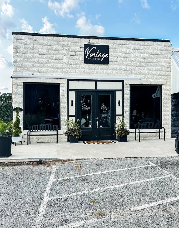 Quaint on the outside, carnivore's dream inside! The Vintage Steakhouse is like a steakhouse speakeasy.