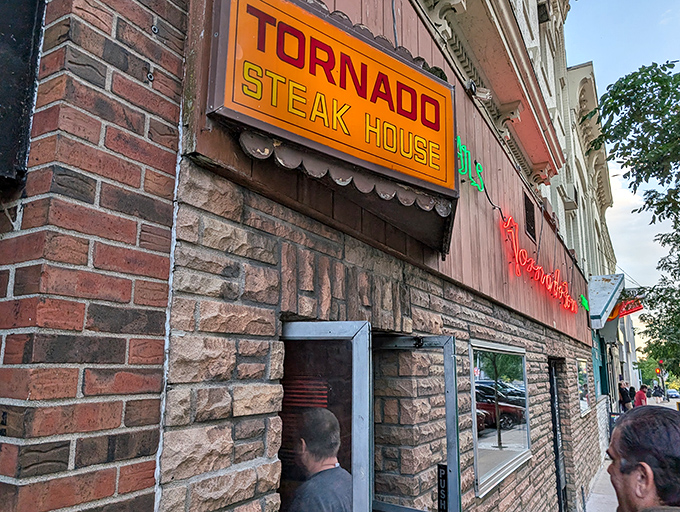 Brick exterior, classic charm, and steaks that could make Don Draper forget about Old Fashioneds. The Tornado is a delicious blast from the past.