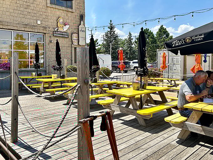 Colorful umbrellas, picnic tables, and string lights &ndash; it's as if a Pinterest board came to life and decided to serve amazing seafood.