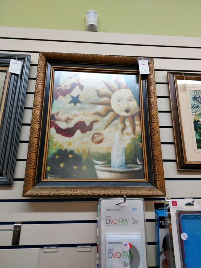 Art for every taste! From whimsical suns to serene landscapes, these framed beauties are ready to grace your walls with pre-loved charm.