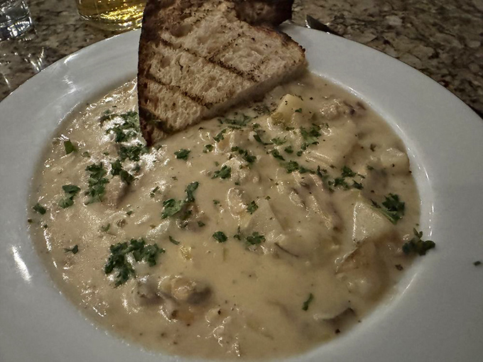 Clam-tastic! This chowder is so good, it could make landlubbers trade their desert boots for boat shoes in a heartbeat.