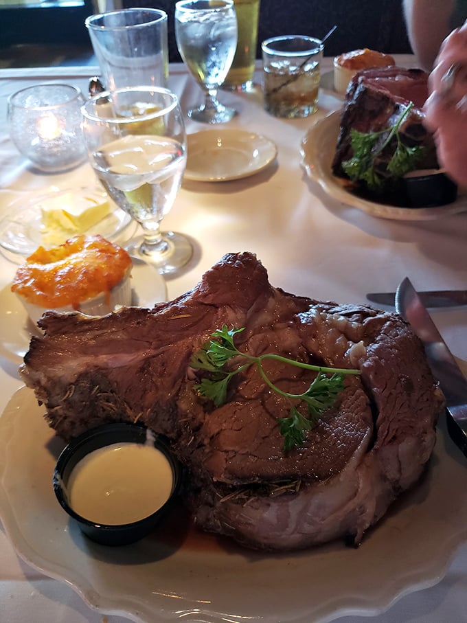 They say a picture is worth a thousand words, but this prime rib is worth a thousand sighs of contentment. It's not just a meal; it's a meaty masterpiece!