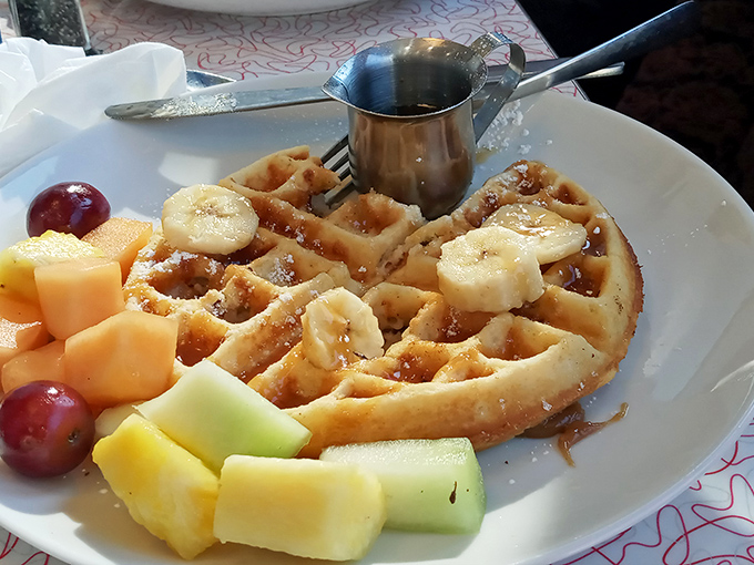 Breakfast of champions or dessert for dinner? Why not both! This waffle is breaking all the rules.