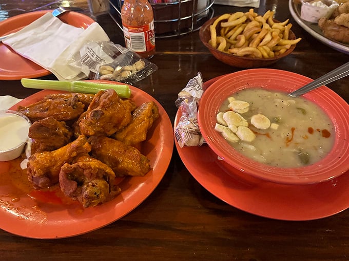 Dive into a bowl of liquid gold. Rumors' clam chowder is so good, it might just replace Kentucky's famous bourbon as the state's favorite liquid.