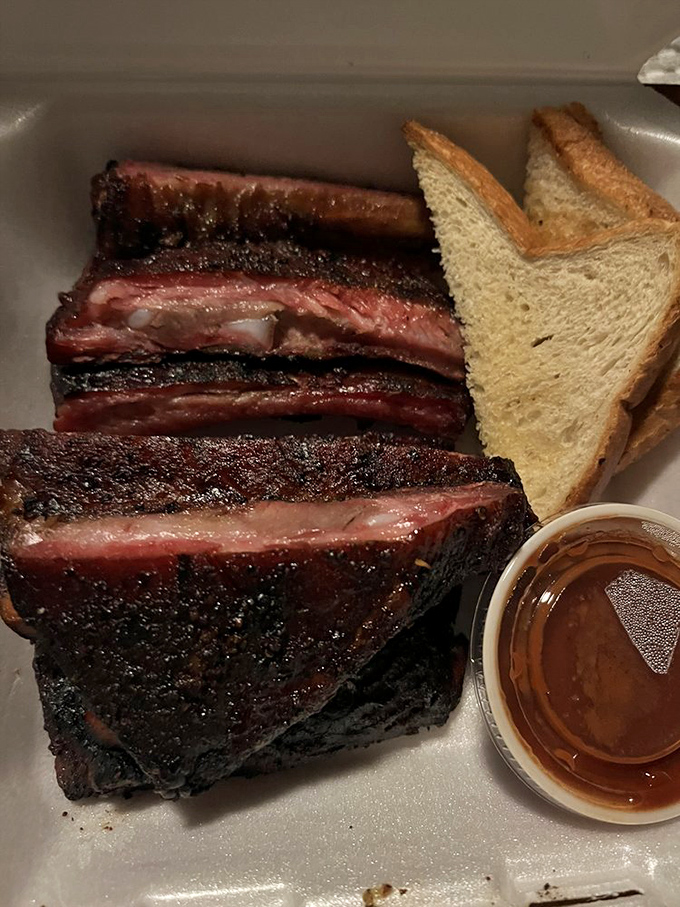 Rack 'em up! This dinner plate is a carnivore's dream come true, with ribs that'll make you weak in the knees.