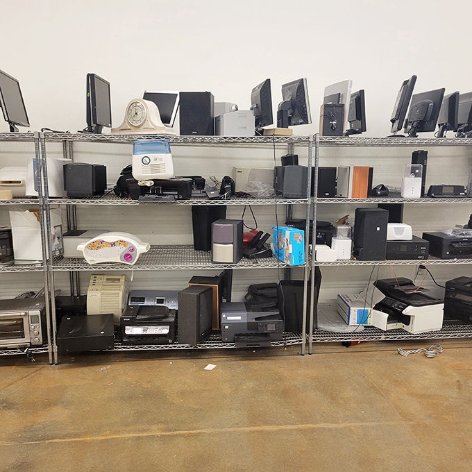 The electronics graveyard: Where yesterday's cutting-edge gadgets come to reminisce about their glory days. Anyone need a VCR?
