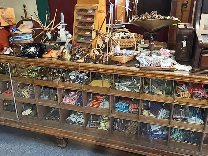 It's not clutter, it's curated chaos! This furniture jungle is where mid-century modern meets "I remember that!"