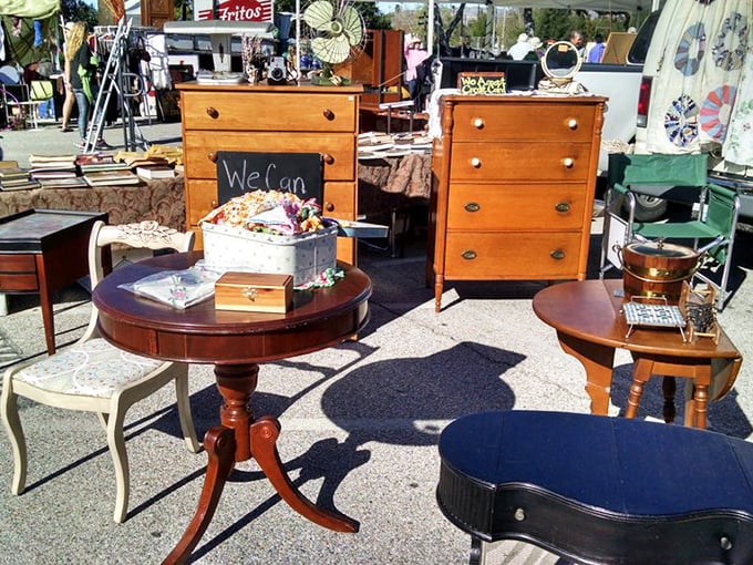 Grandma's attic meets mid-century chic! These charming dressers and tables are ready for their second act in your home.