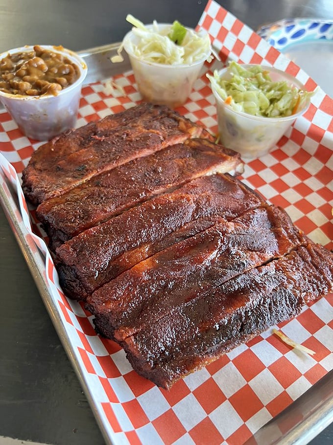 Half a rack? More like half of heaven. These ribs are so good, you'll be tempted to propose marriage to your plate.