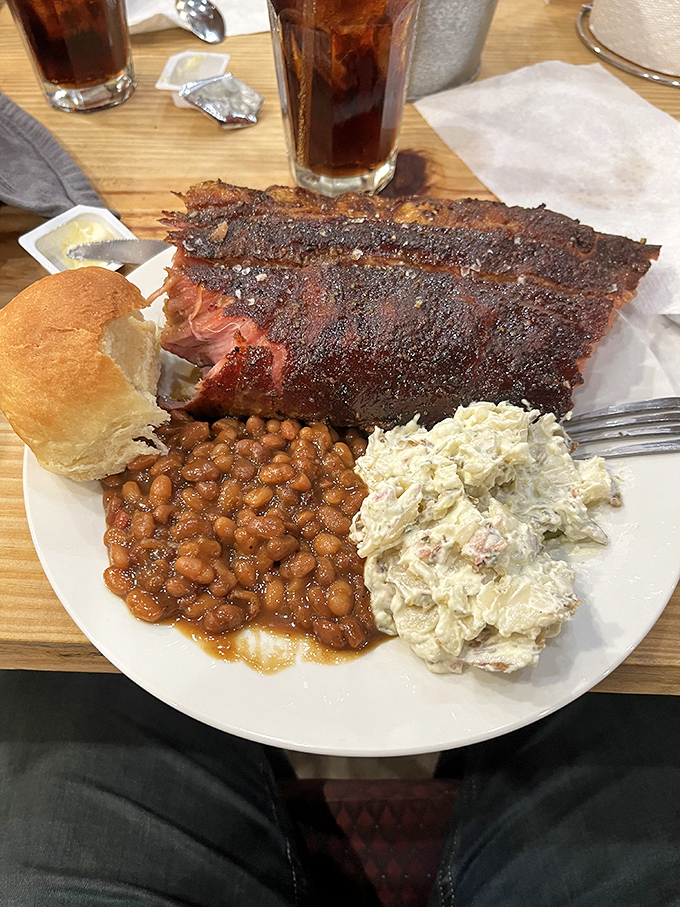 Half a rack of heaven! These ribs are so good, they might make you consider moving to Missouri permanently.