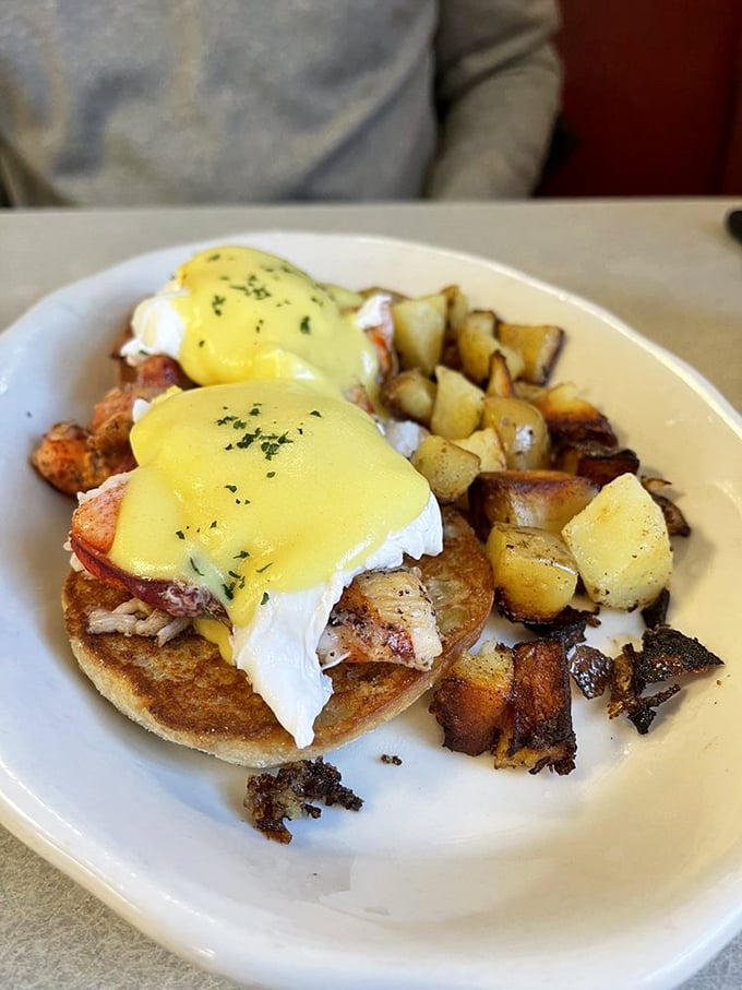 Eggs Benny goes coastal! This Lobster Benedict is the breakfast equivalent of hitting the seafood jackpot &ndash; no fishing license required.