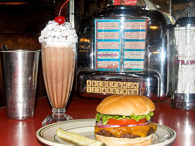 The dynamic duo of diner delights! This classic burger and milkshake combo is like the Batman and Robin of comfort food&mdash;a perfect partnership to satisfy any craving.