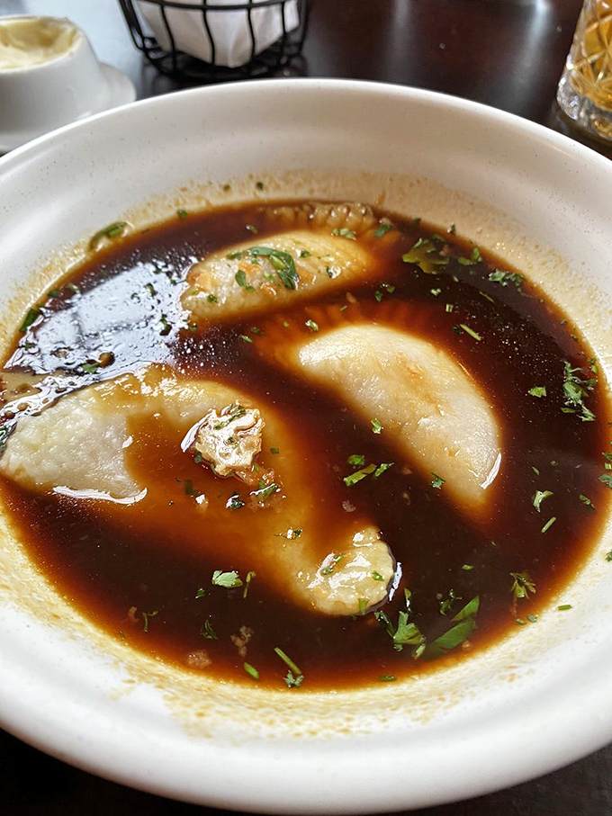 Pierogi in French onion soup? It's like the Odd Couple of comfort foods, but trust us, this unexpected duo is a match made in culinary heaven.