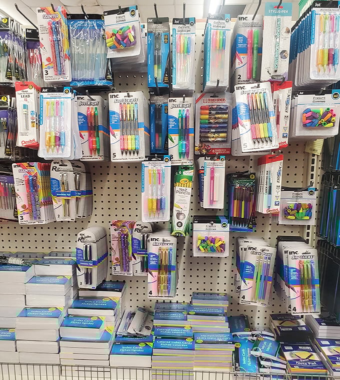 Back-to-school bonanza! Enough pens, pencils, and paper to write the great American novel – or just survive another semester.