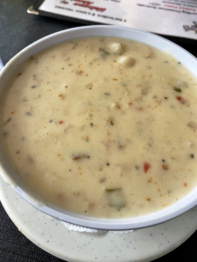 Clam-tastic! This chowder is so rich and flavorful, it could make Neptune himself trade in his trident for a ladle.