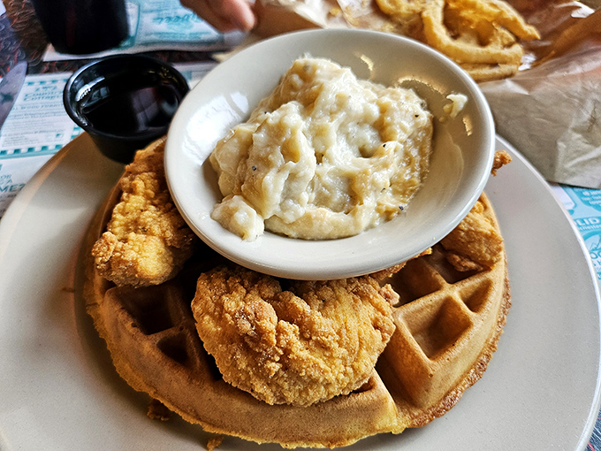 Grits and waffles: The breakfast power couple you never knew you needed. It's like Elvis met Martha Washington for brunch.