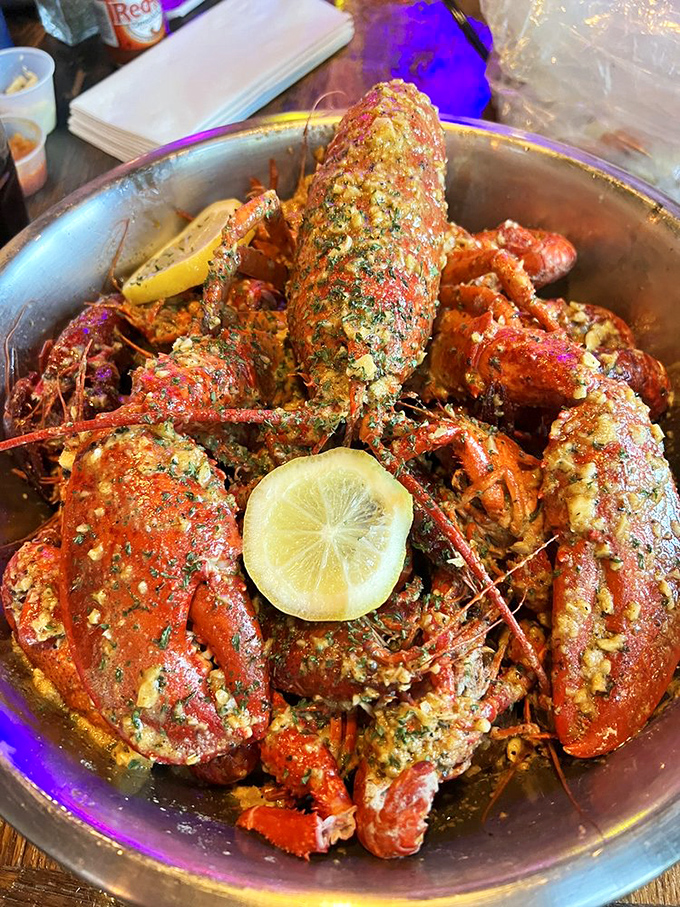 This isn't just a lobster; it's a crimson crown jewel. Crack it open and taste royalty, no castle required.