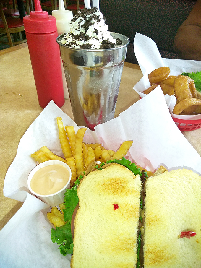 Talk about a dynamic duo! This BLT and Oreo shake pairing is like Batman and Robin, if they were delicious.
