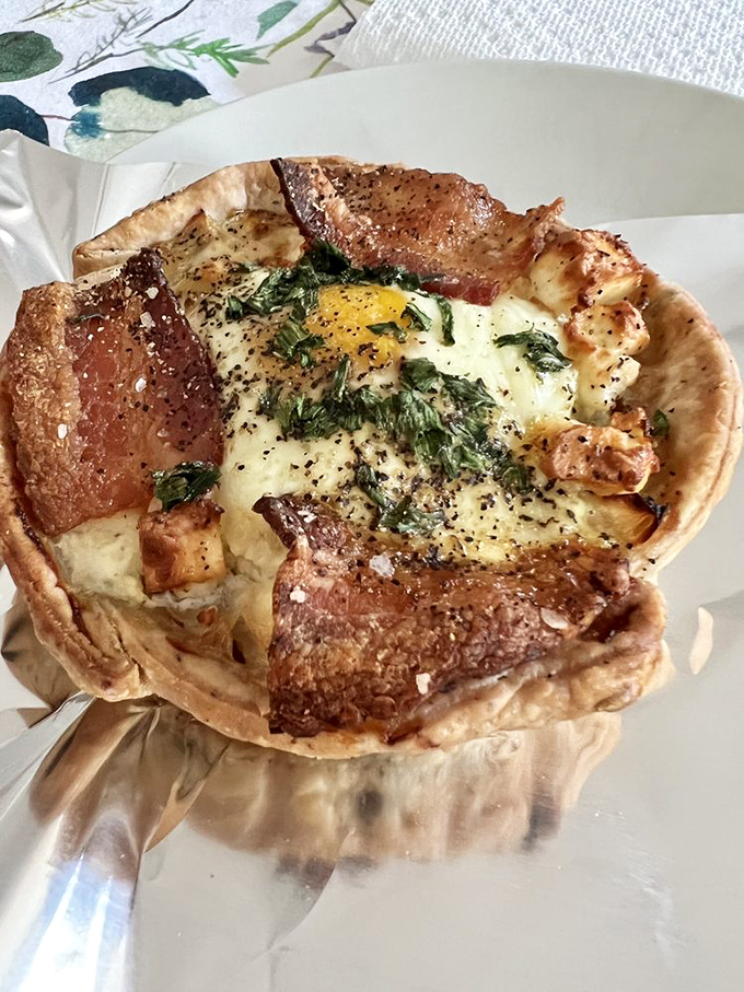 Breakfast of champions, or at least of those who champion delicious, eggy goodness. This savory tart is like a hug for your taste buds.