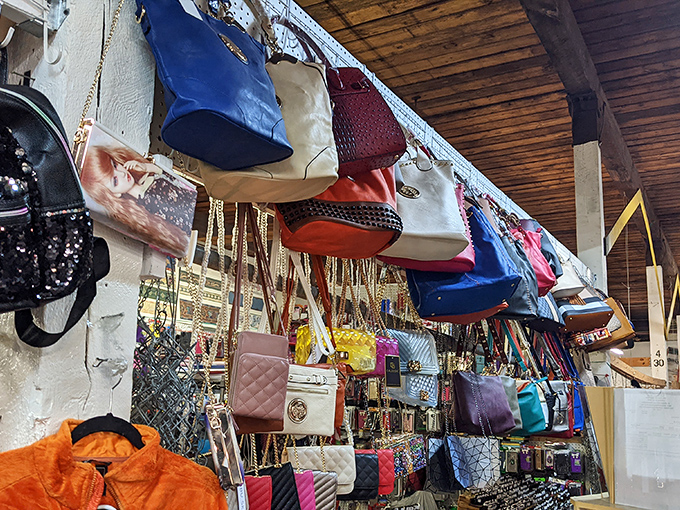 Bag lady's dream or purse-onality crisis? This hanging garden of handbags has a style for every shoulder.