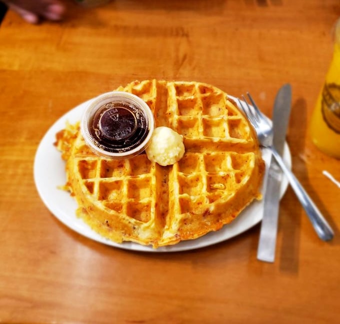 This isn't just any waffle, it's the Bam! Waffle. Crispy, golden, and ready to make your breakfast fantasies come true.