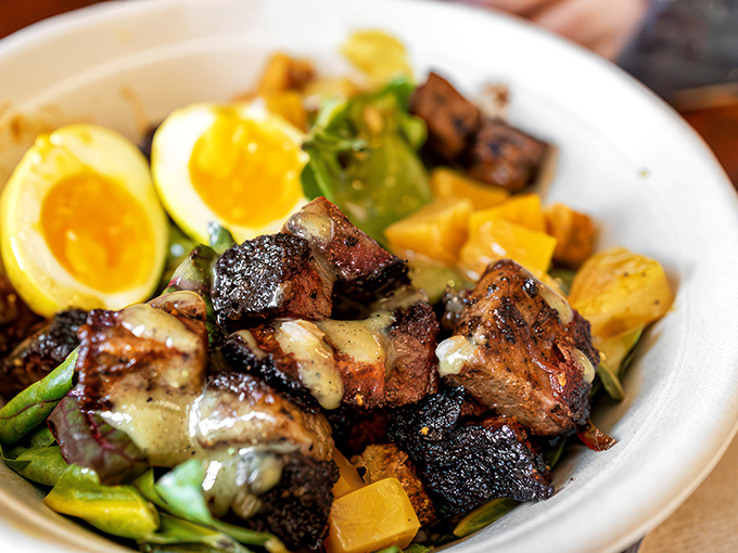 Who said salads can't be exciting? This BBQ-topped beauty is like a garden party crashed by a delicious, smoky rebel.