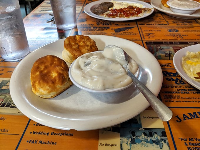 Biscuits and gravy: the breakfast of champions... and anyone who's ever wanted to hug their meal. These fluffy clouds of joy could make a grown man weep.