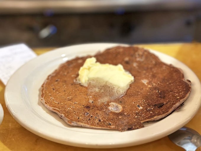 Flapjack jackpot! These pancakes are so fluffy, they might float away if not for that dollop of butter.