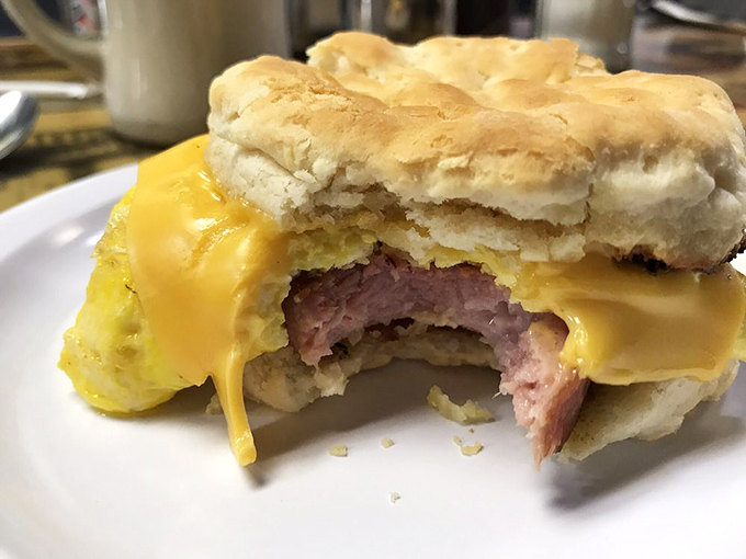 Behold, the breakfast sandwich that puts your sad desk lunch to shame. It's a handheld flavor fiesta!