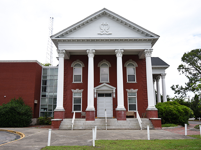 The stately Carteret County Courthouse stands as architectural proof that justice can indeed be beautiful, with columns that practically demand respect.