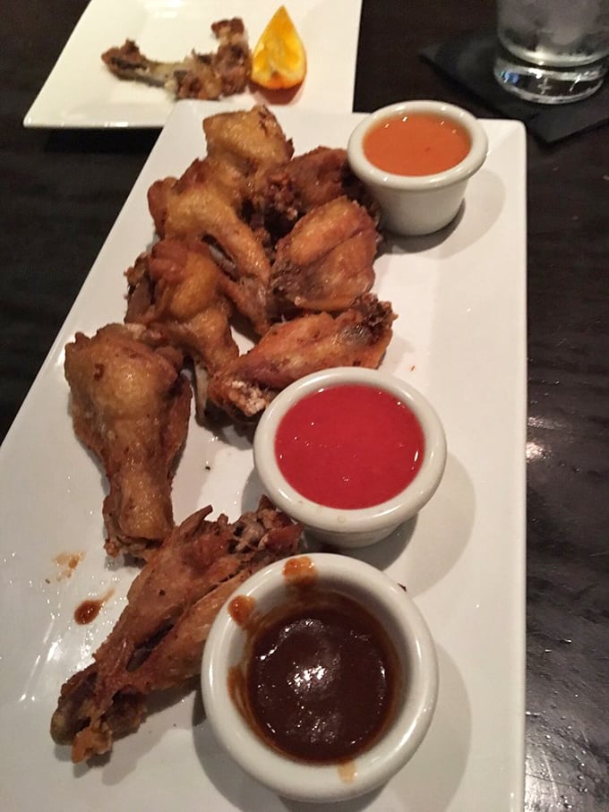 Three's company when it comes to these wings. With a trio of sauces, it's like a flavor party and everyone's invited!