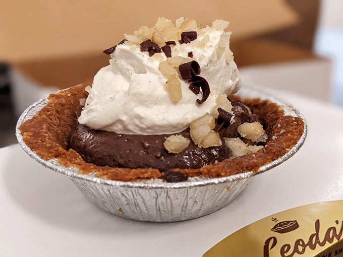 Chocolate and macadamia nuts: a match made in Hawaii. This pie is like a hula dance for your taste buds.