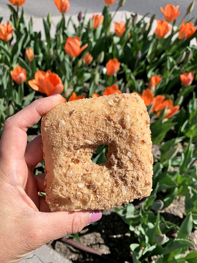 Cinnamon, sugar, and geometry collide in this square masterpiece. It's hip to be square!