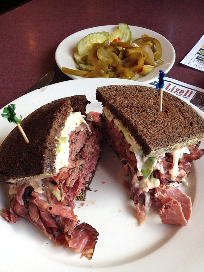 The corned beef and pastrami special: because sometimes you just can't choose between two perfect meats. It's the deli equivalent of having your cake and eating it too.