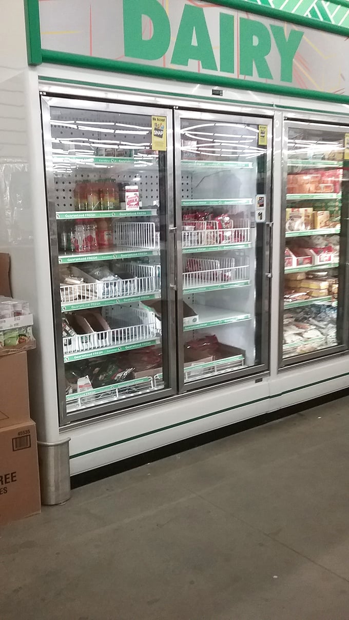 The dairy section: where vacation rental breakfast emergencies go to be solved without emptying your wallet.