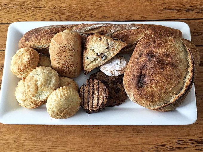 Bread-pocalypse now! From crusty baguettes to pillowy rolls, this platter is a carb-lover's dream come true. Atkins diet? What Atkins diet?