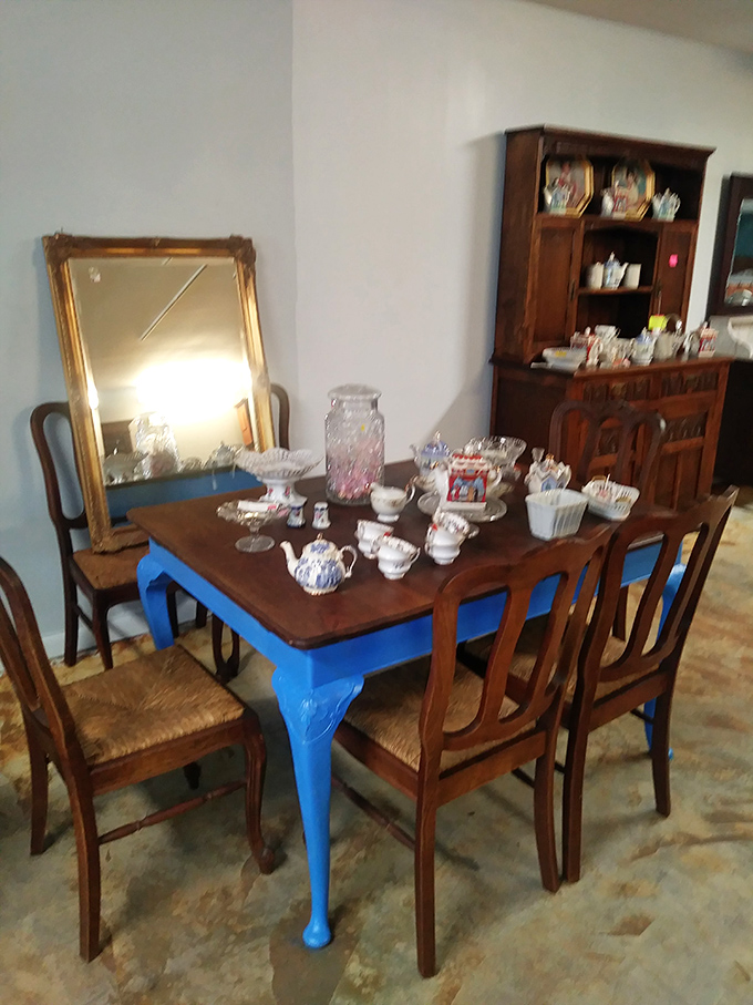 Gather 'round this antique dining set and imagine the stories it could tell. From family feasts to heated Monopoly battles, it's seen it all.