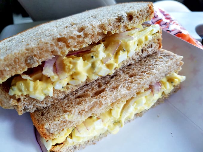 Egg-cellent choice! This sandwich is proof that sometimes the simplest things in life are the most satisfying.