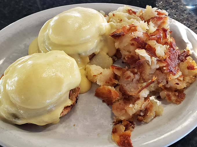 Eggs Benedict: Where breakfast gets dressed up for the day. Hollandaise sauce so good, you'll want to bathe in it.