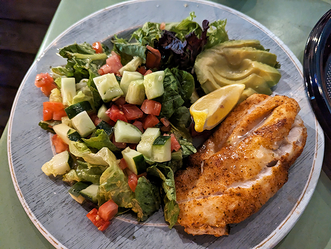 This isn't just a meal, it's a work of art. Picasso would be jealous of this colorful seafood masterpiece.