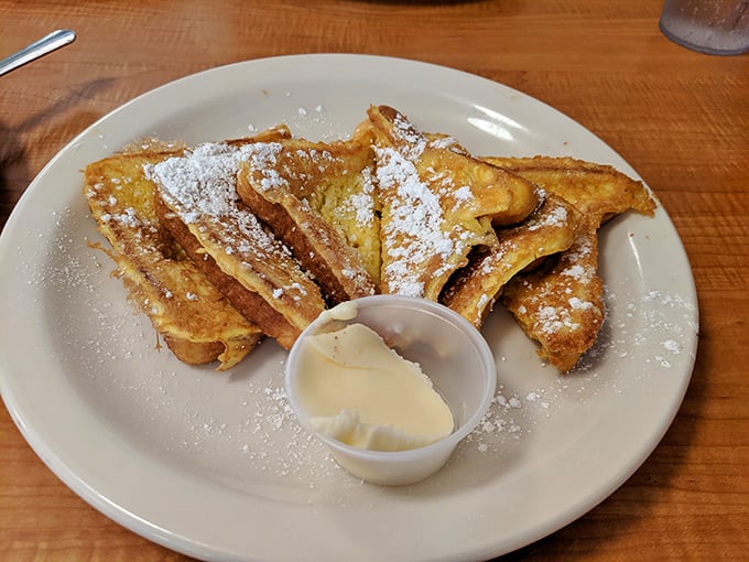 French toast that's more "ooh la la" than "oh la la". Crispy, golden, and dusted with powdered sugar &ndash; it's breakfast's answer to dessert.