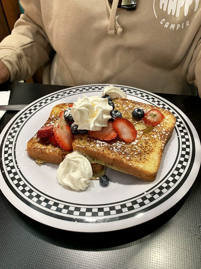 Berry nice to meet you! This French toast is dressed to impress with a fruity ensemble and a dollop of whipped cream. Breakfast or dessert? Why not both?